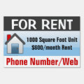 Modern Blue Custom For Rent Sign | Zazzle