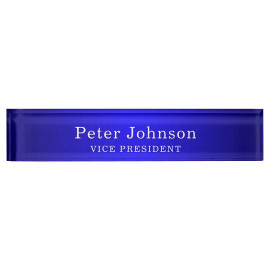Modern Blue Desk Name Plate | Zazzle.com