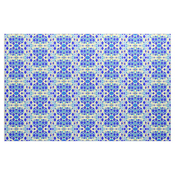 Modern Blue Geometric | Fabric | Zazzle