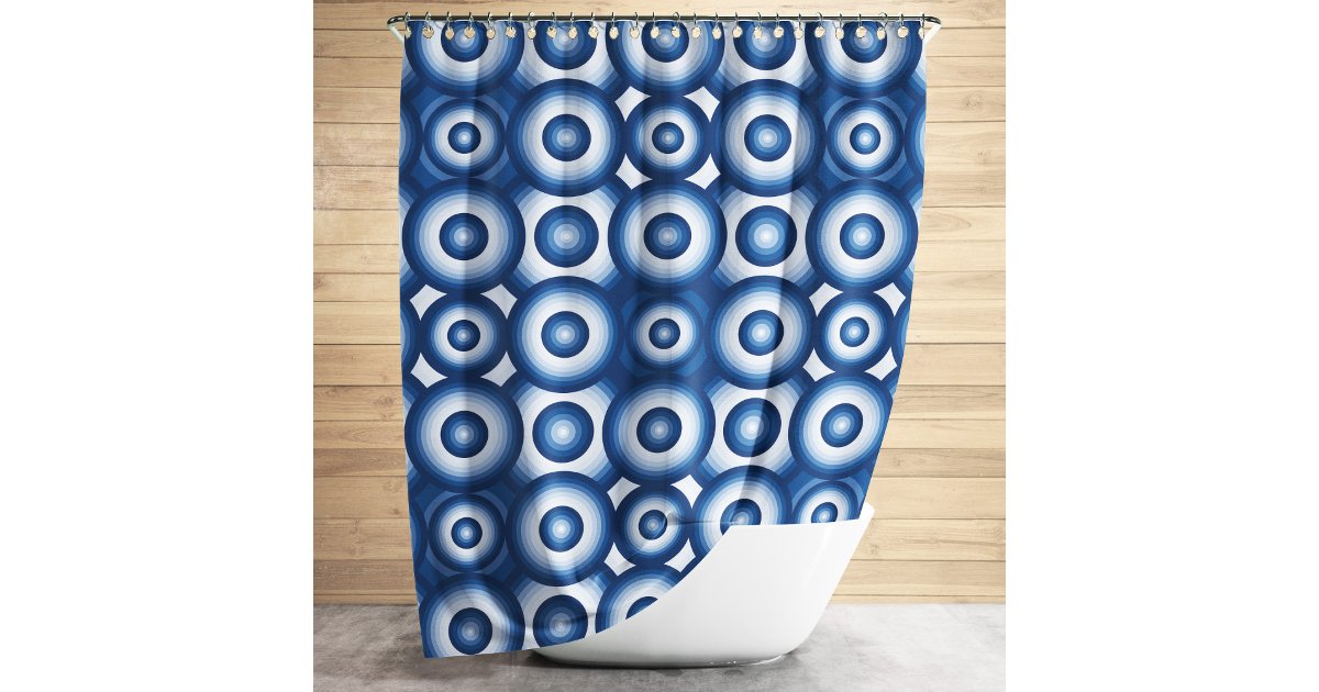 Modern Blue Geometric Pattern Shower Curtain | Zazzle