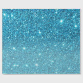 Modern Blue Glitter Sparkles Personalized Name Wrapping Paper | Zazzle