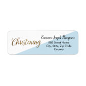 Modern Blue Gold Christening Baby Boy Label | Zazzle