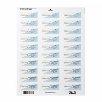 Modern Blue Gold Christening Baby Boy Label | Zazzle