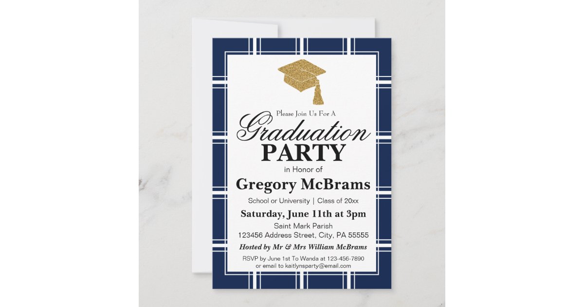 Modern Blue Graduation Party Invitation | Zazzle
