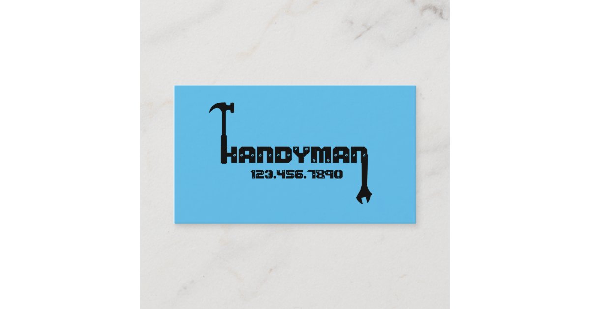 Modern Blue Handyman Maintenance Business Card | Zazzle