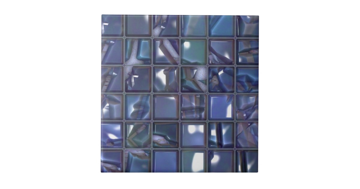 Modern blue mosaic ceramic tile | Zazzle