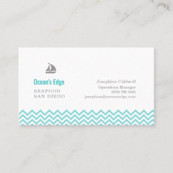 Modern Blue Ocean Waves Business Card | Zazzle