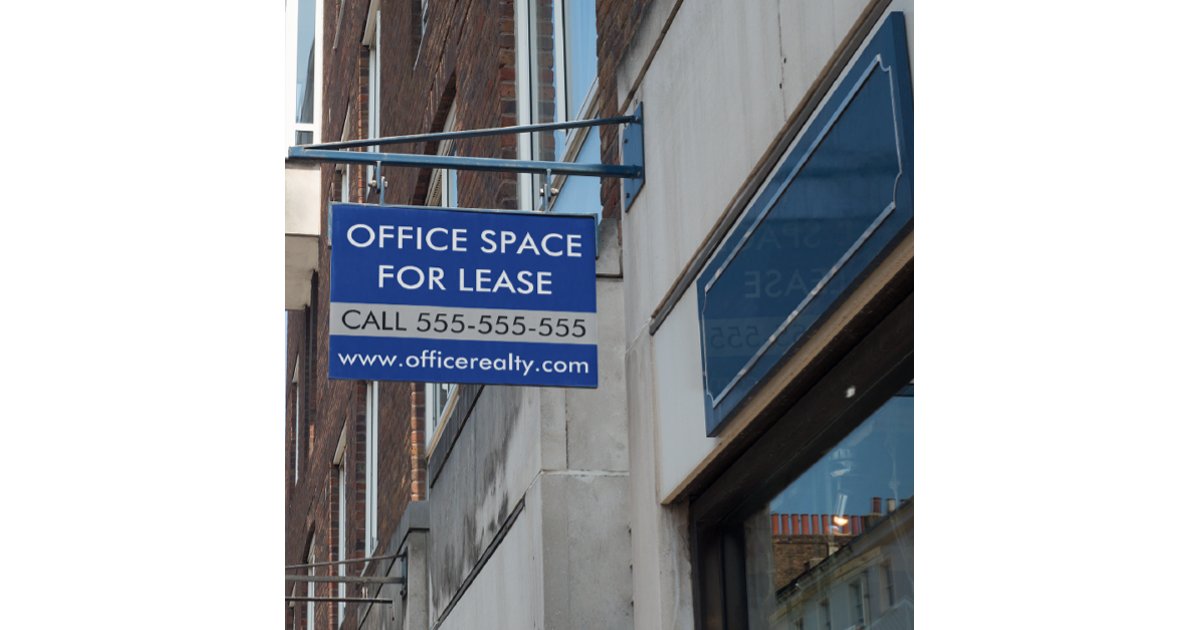Modern Blue Office Space for Lease Real Estate Sign | Zazzle