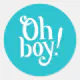 Modern Blue Oh Boy! Classic Round Sticker | Zazzle