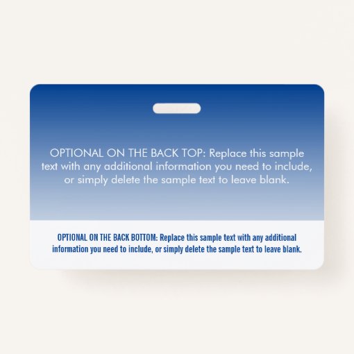 Modern Blue Ombre Professional Name Tag Badge | Zazzle