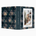 Modern Blue Plaid Personalized Holiday Photo Album 3 Ring Binder | Zazzle