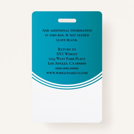Modern Blue Professional Business Employee Photo Badge | Zazzle