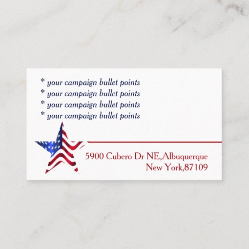 Modern Blue & Red Political Campaign Business Card | Zazzle