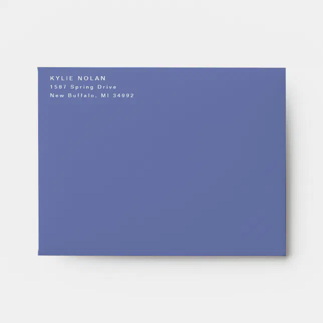 Modern Blue Return Address Typography Envelope | Zazzle