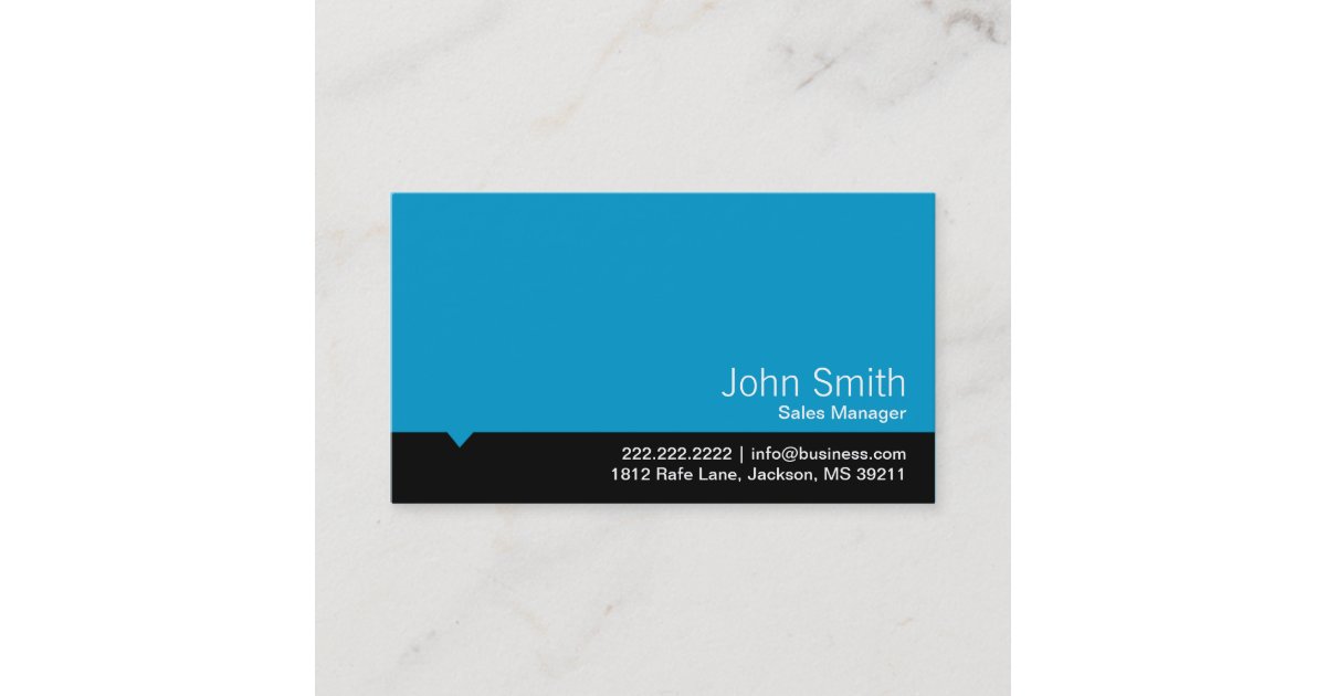 Modern Blue Sales Manager Business Card | Zazzle