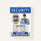 Modern Blue Security Custom Name Guard Employee Badge | Zazzle