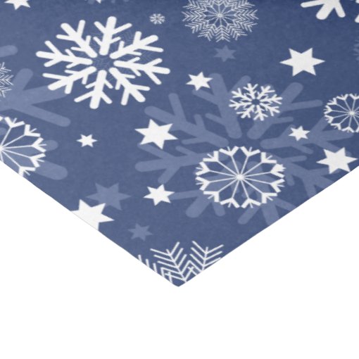 Modern Blue Snowflake Christmas Tissue Paper | Zazzle