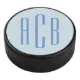 Modern Blue Three Letter Monogram Hockey Puck | Zazzle