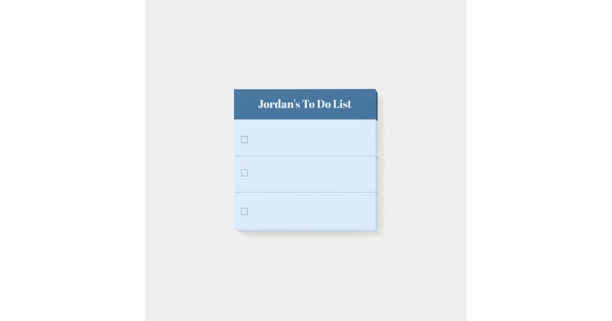 Modern Blue To Do List with Custom Name Post-it Notes | Zazzle