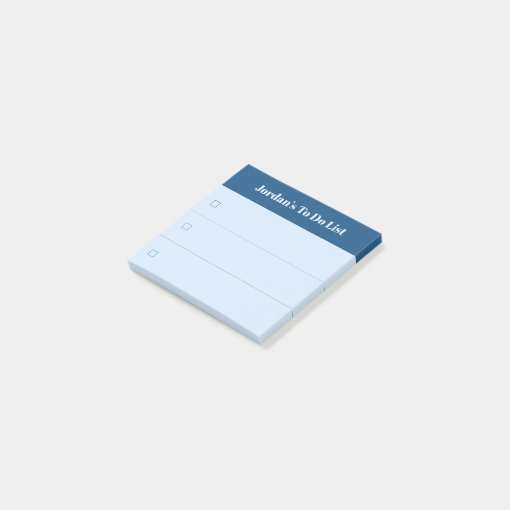 Modern Blue To Do List with Custom Name Post-it Notes | Zazzle