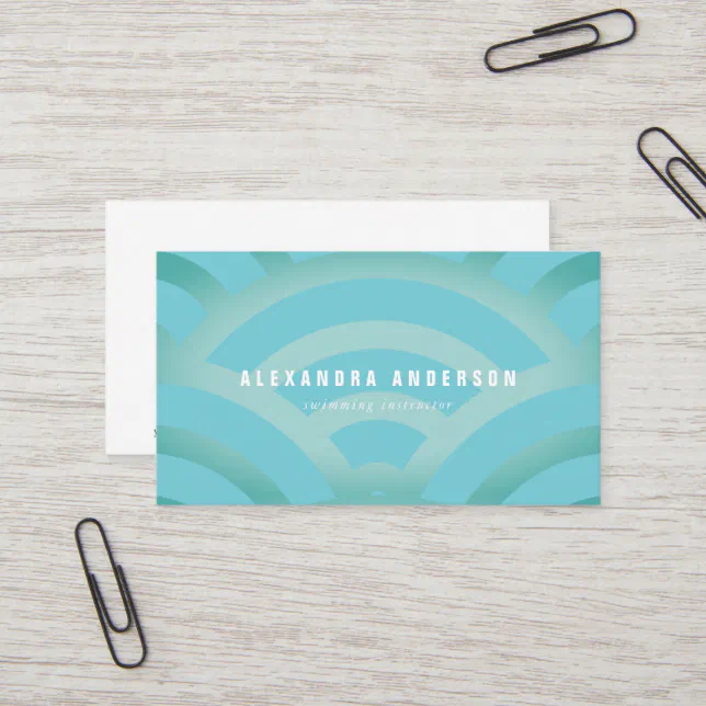 Modern Blue & Turquoise Wave Pattern Business Card | Zazzle