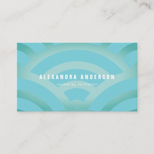 Modern Blue & Turquoise Wave Pattern Business Card | Zazzle