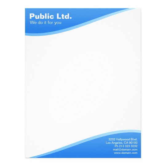 Modern Blue Wave Letterhead | Zazzle.com