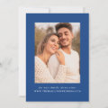 Modern Blue Wavy Frame Photo Wedding Save The Date | Zazzle