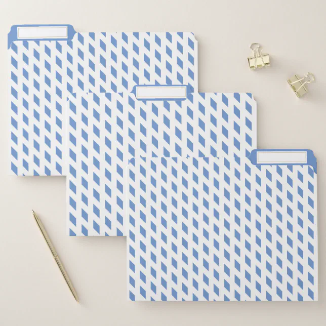 Modern blue white diamond weave geometric chic file folder | Zazzle