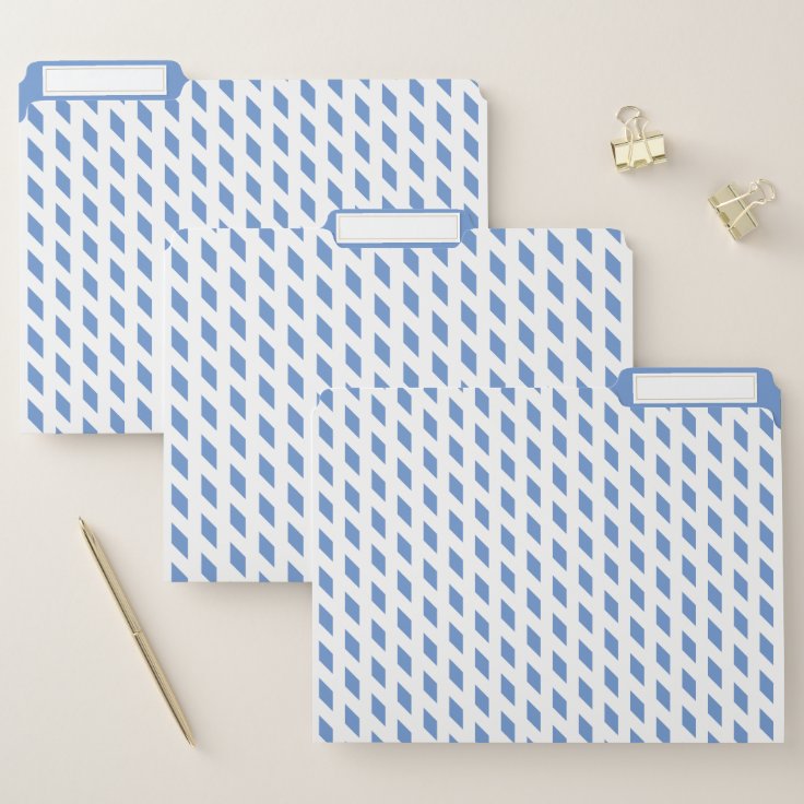 Modern blue white diamond weave geometric chic file folder | Zazzle