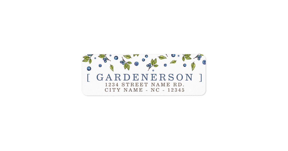 Modern Blueberries Label | Zazzle