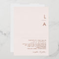 Modern | Blush And Rose Gold Monogram Wedding Real Foil Invitation | Zazzle