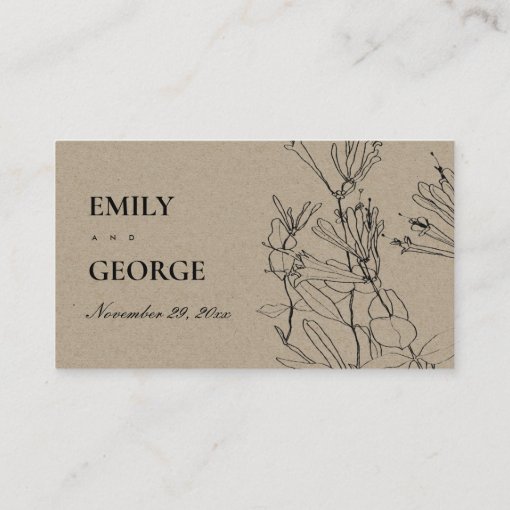 MODERN BLUSH PASTEL LINE DRAWING FLORAL PLACE CARD | Zazzle