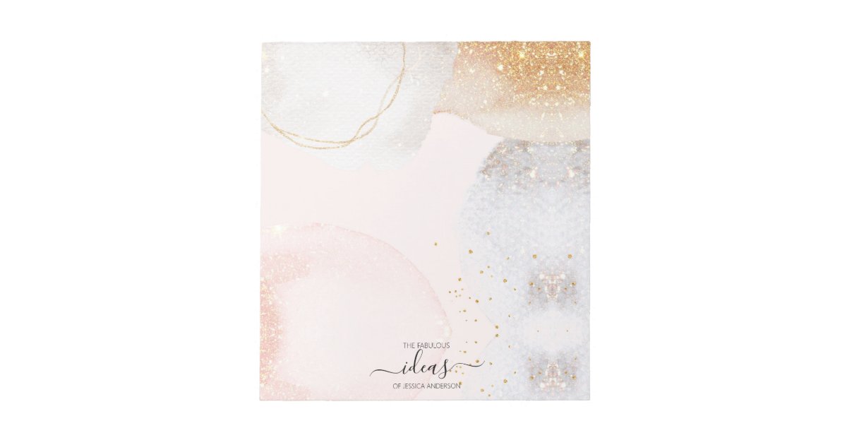 Modern blush pink abstract personalized paper pad | Zazzle