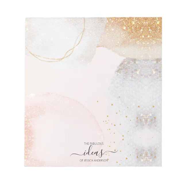 Modern blush pink abstract personalized paper pad | Zazzle