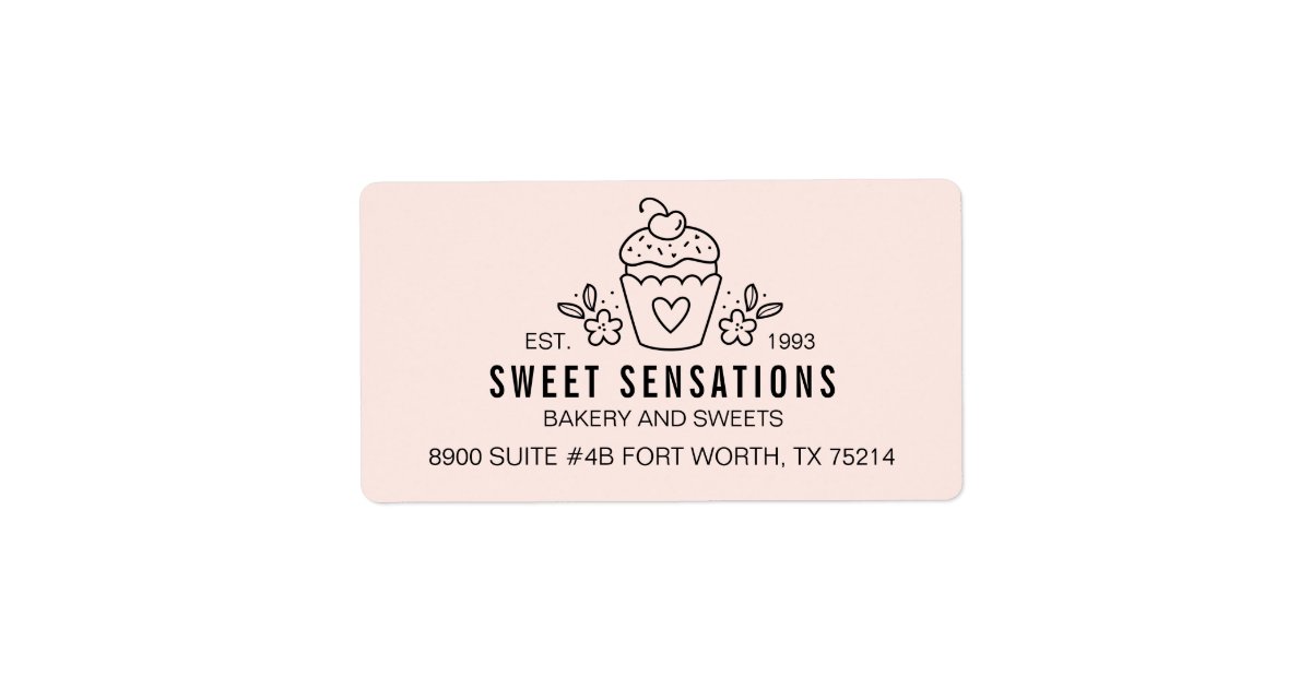 Modern Blush Pink Bakery Catering Chef Address Label | Zazzle