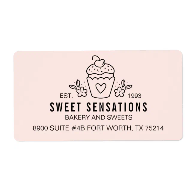 Modern Blush Pink Bakery Catering Chef Address Label | Zazzle