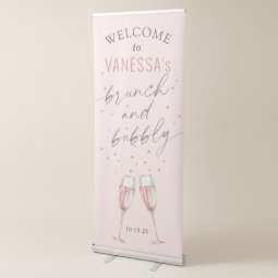 modern blush pink brunch and bubbly welcome sign | Zazzle