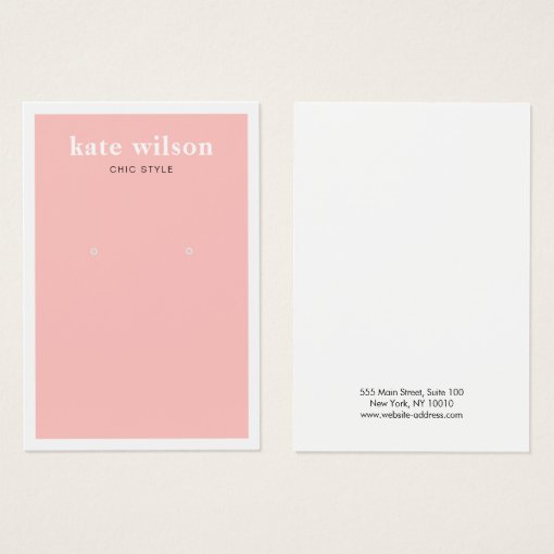 Modern Blush Pink Earring Display Card | Zazzle