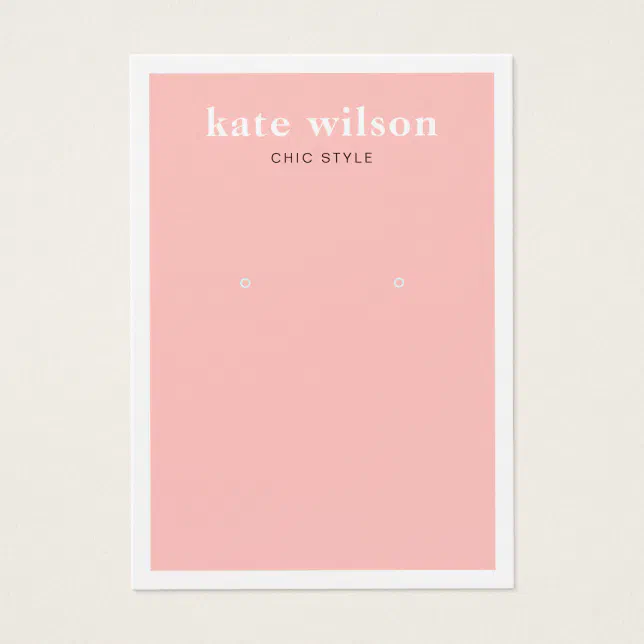 Modern Blush Pink Earring Display Card | Zazzle