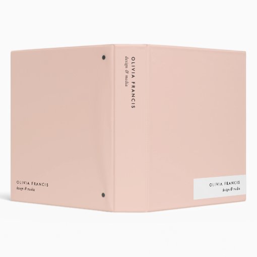 Modern Blush Pink Feminine Minimalist Simple 3 Ring Binder | Zazzle