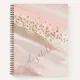Modern Blush Pink Gold Glitter Script Name Notebook | Zazzle