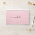 Modern Blush Pink Gold Monogram Name Signature HP Laptop Skin | Zazzle