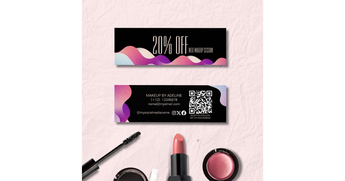 Modern Blush Pink Gradient Pattern Makeup Artist | Zazzle