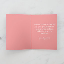 Modern Blush Pink Nurse Graduation Congratulations Card | Zazzle