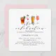 Modern Blush Pink Sten Celebration Drinks Invitation | Zazzle