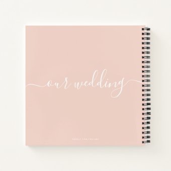 Modern Blush Pink Trendy Elegant Wedding Guest Notebook | Zazzle