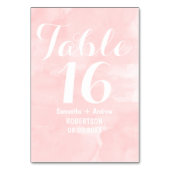 Modern blush pink watercolor table number | Zazzle