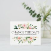 Modern Blush | Pink WEDDING CHANGE THE DATE Announcement Postcard | Zazzle