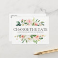 Modern Blush | Pink WEDDING CHANGE THE DATE Announcement Postcard | Zazzle